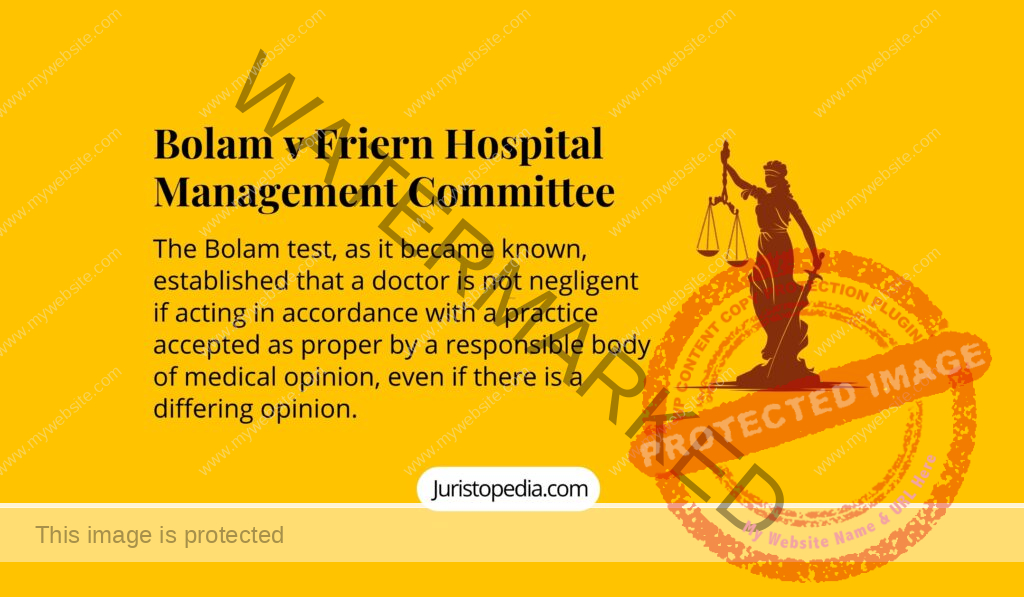Bolam v Friern Hospital Management Committee (1957): Case Summary and ...